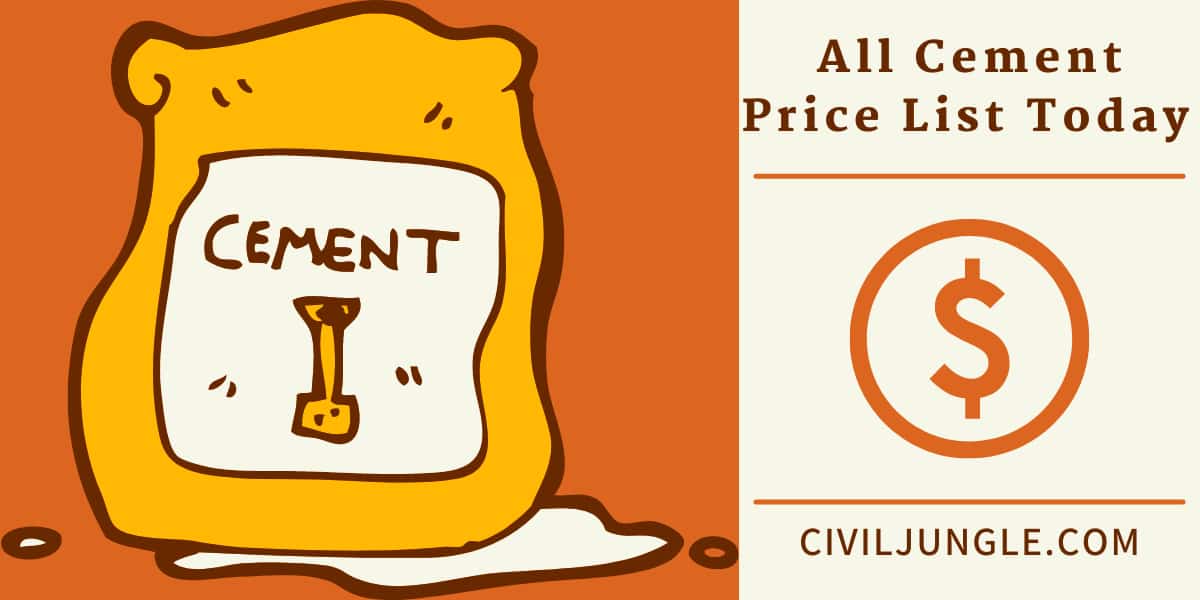 All Cement Price List | Cement Price Per Bag | Cement Price